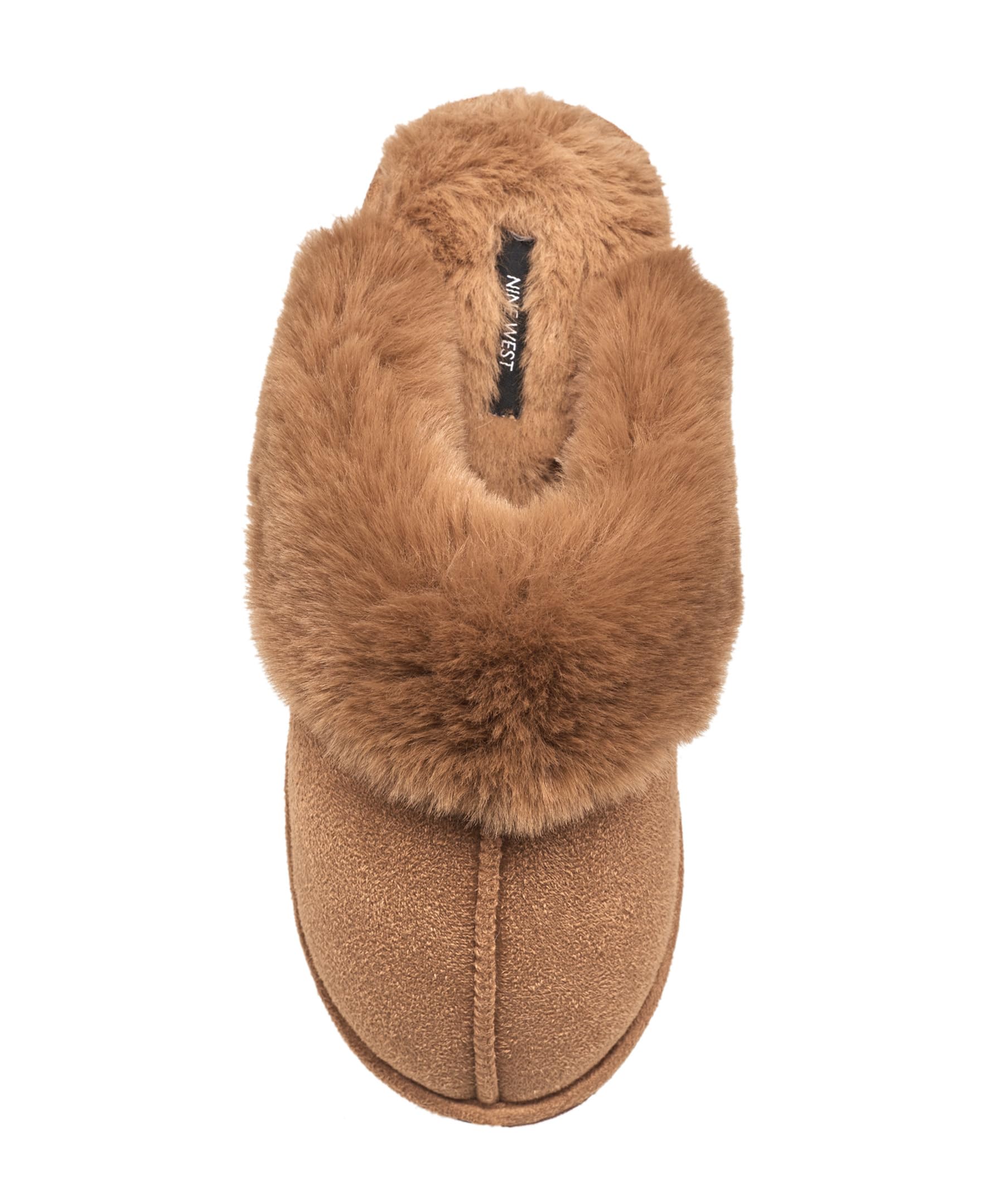 Nine West Scuff Slippers For Women, Extra Soft & Comfortable Winter House Shoes, Tan, Medium 7-8