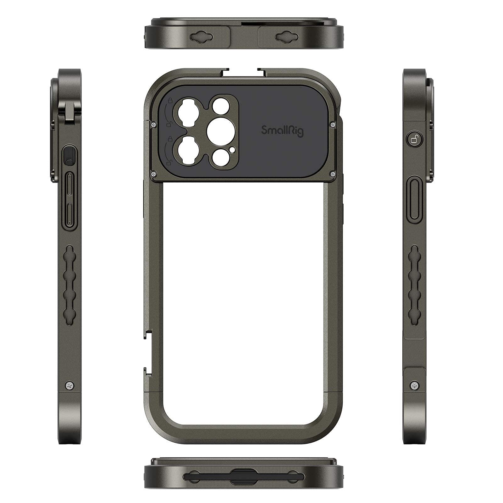 SmallRig Video Cage for iPhone 12 Pro Max, Smartphone Video Rig Mobile Cage, Cold Shoe Mount Lens Mount for iPhone 12 Pro Max Phone Photography, Film Making and Vlog-3077