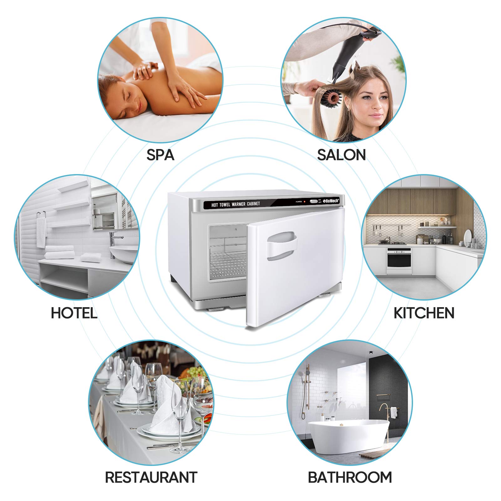 ROMECH Hot Towel Warmer Cabinet, Professional Towel Heater for Spa Massage Salon Home (4 Gallon Capacity)