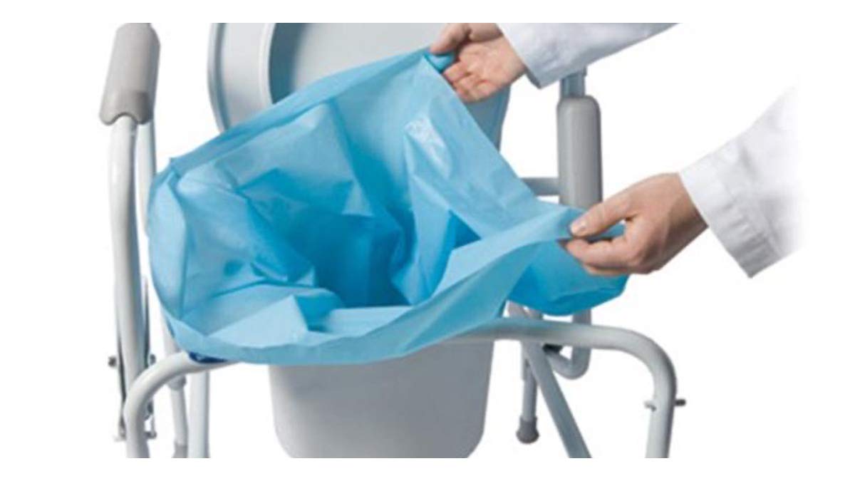 Sani-Bag+ by Cleanwaste Commode Liners, 25 Individually Wrapped Liners Sanitary-for Home Hospice Self Contained Waste Disposal, Absorbent Liner w/Gel Powder to Solidify Liquids, Odor Free Spill Proof