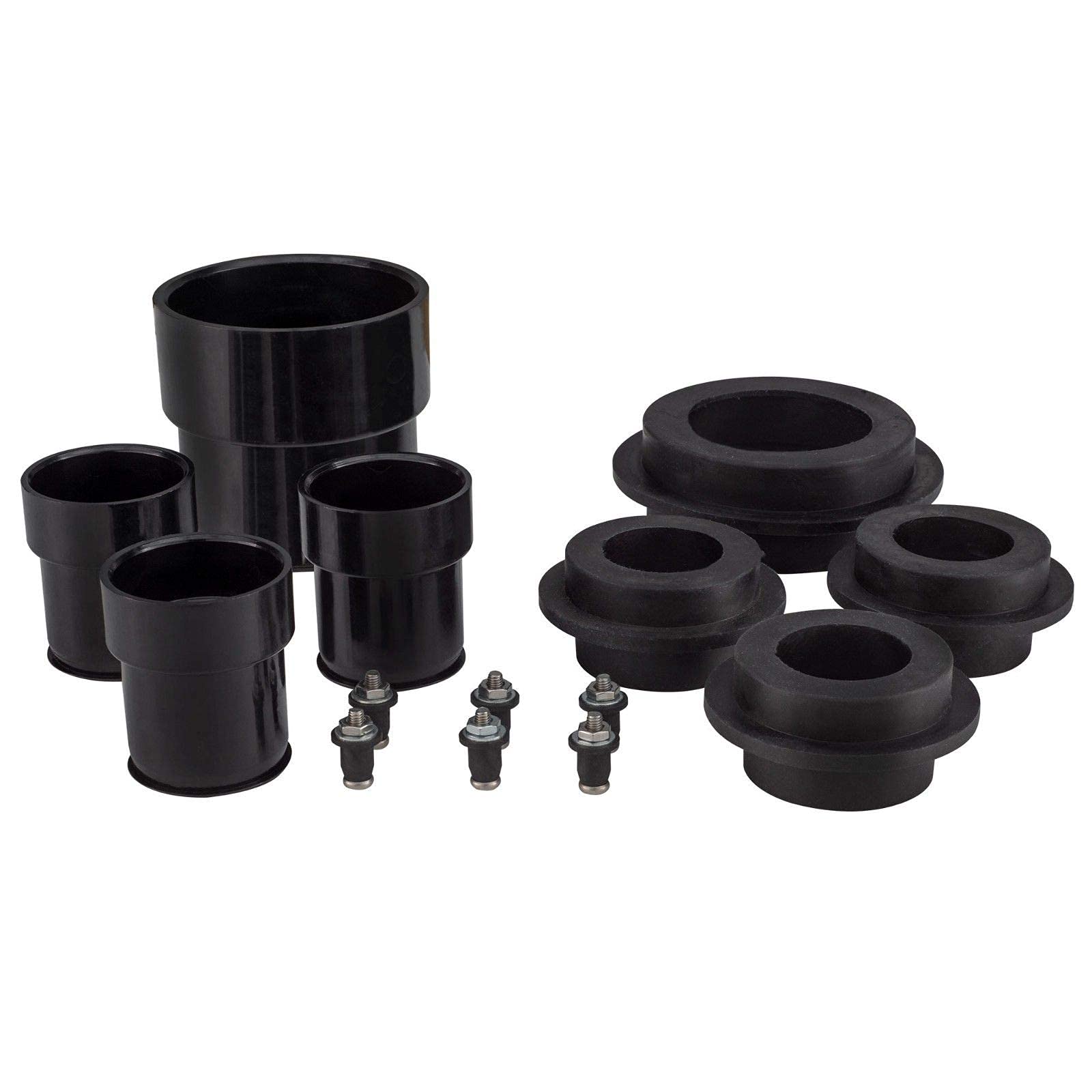 RecPro 44.5 Gallon Black Waste Water RV Holding Tank Right Side Drain 63" x 25" x 9 1/8" | Fitting Kit Included | Made in America