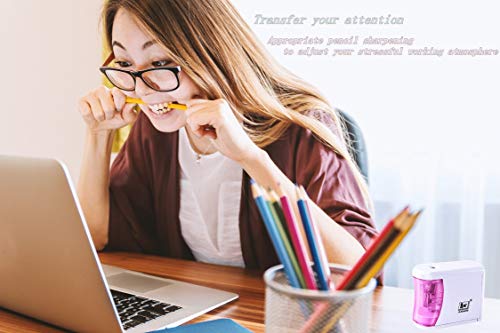 Pencil Sharpener Pink for Classroom Electric Pencil Sharpener to Prevent Accidental Opening,Battery Powered Electric Pencil Sharpener for Kids,Suitable Students,Artists,Classrooms,Offices