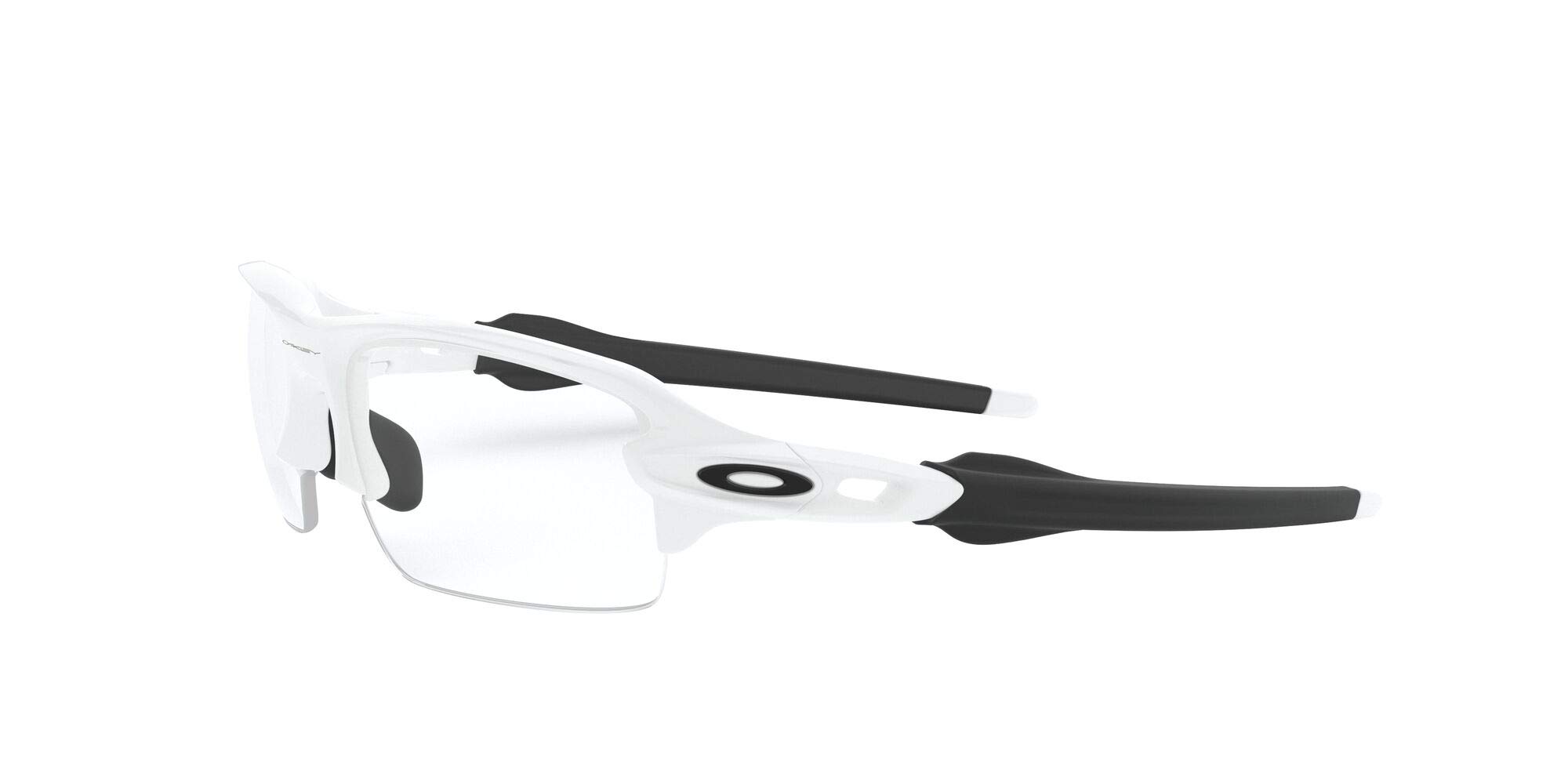 Oakley Youth Oy8015 Flak Xs Rectangular Prescription Eyewear Frames, Polished White/Demo Lens, 59 mm