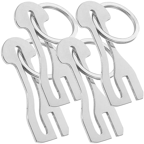PATKAW 4pcs Shopping Trolley Release Key Removable Shopping Trolley Coin Stainless Steel Shopping Trolley Token
