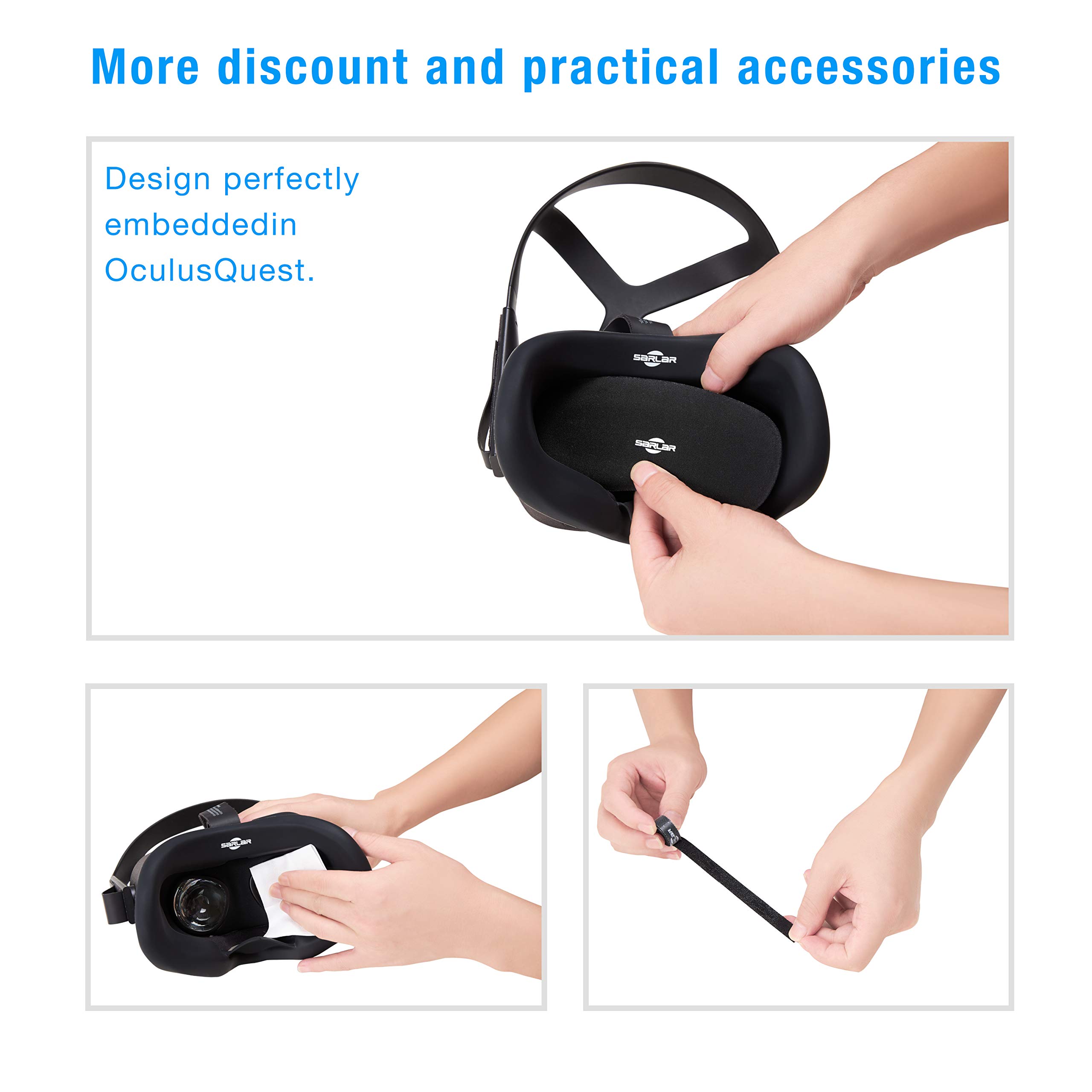 SARLAR [Newer Version] Knuckle Strap for Oculus Quest/Oculus Rift S Touch Controller Grip Wrist Strap Accessories, Comes with premium accessories