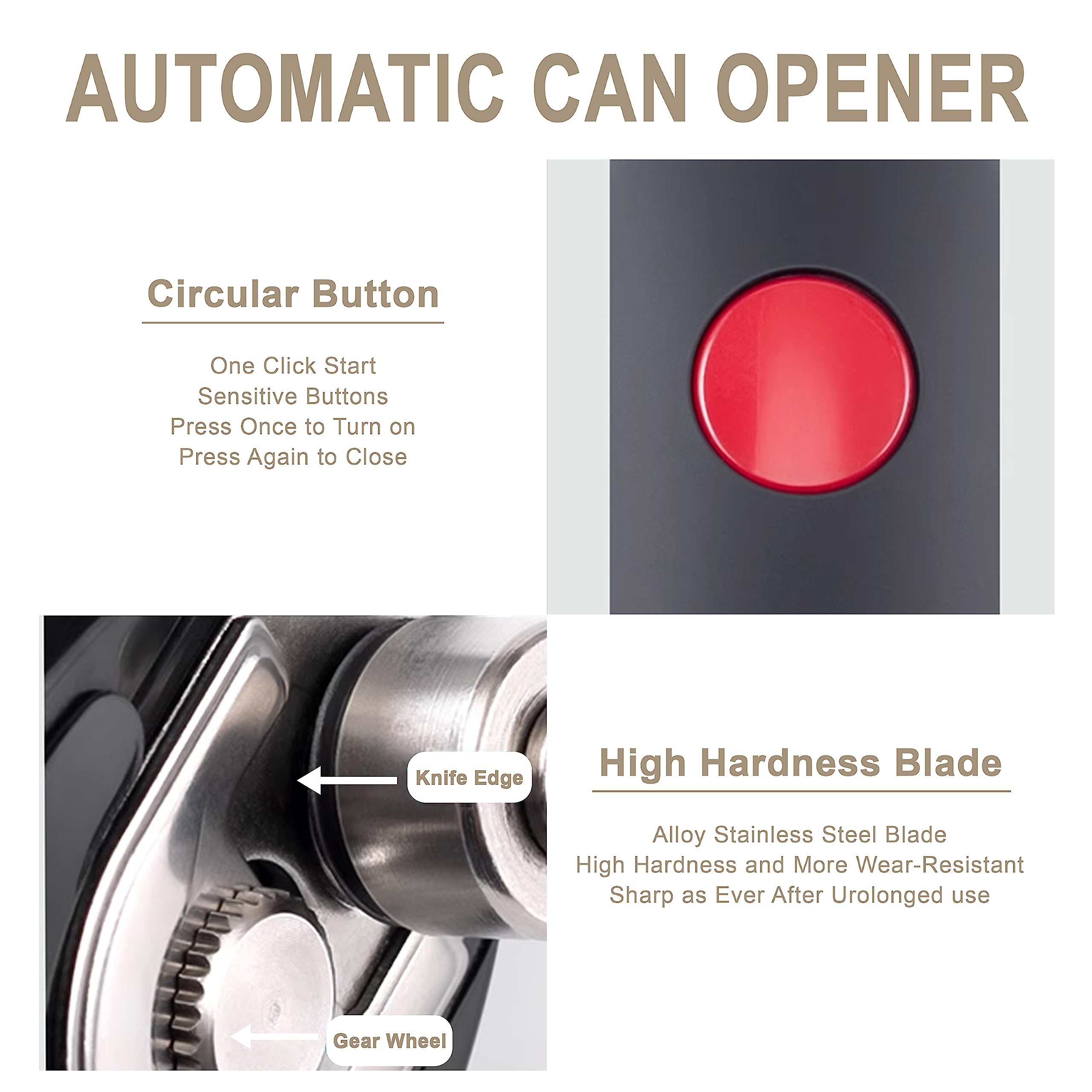 QCKJ Can Opener Electric, One Touch Automatic Can Opener with Smooth Edge, Battery Operated, Kitchen Gifts for Cooks, Housewives, Seniors and Arthritis