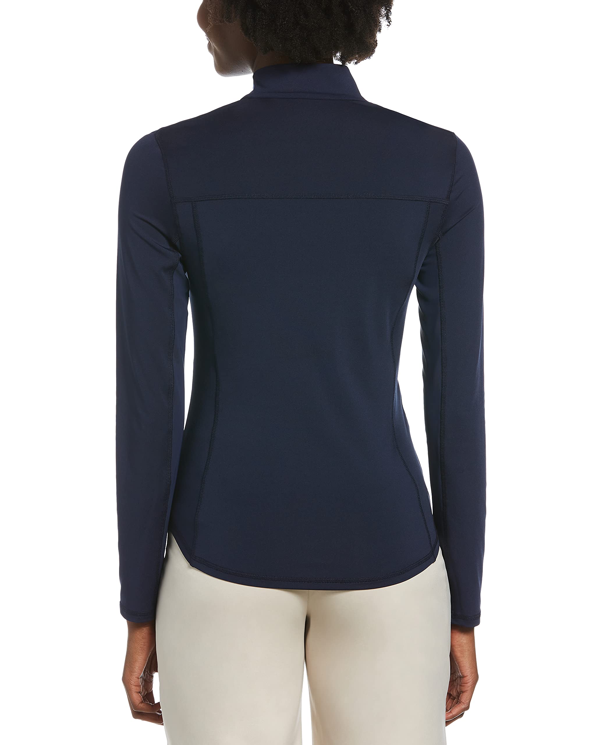 PGA TOUR Women's 1/4 Zip Long Sleeve Sun Protection Shirt,Peacoat,M
