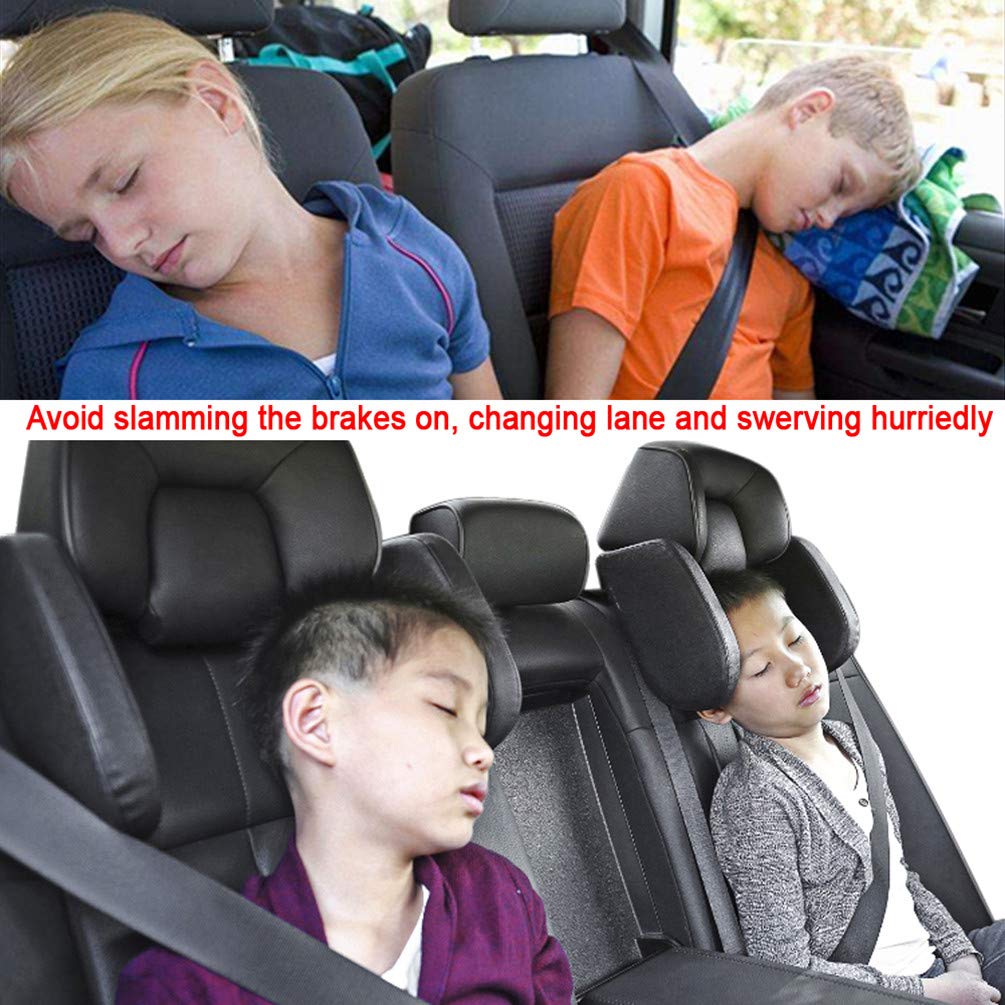 Ovyuzhen Car Headrest Pillow,Car Neck Pillow Head, Shoulder Sleep Cushion Car Side Pillow for Adults Elders Kids and Passenger