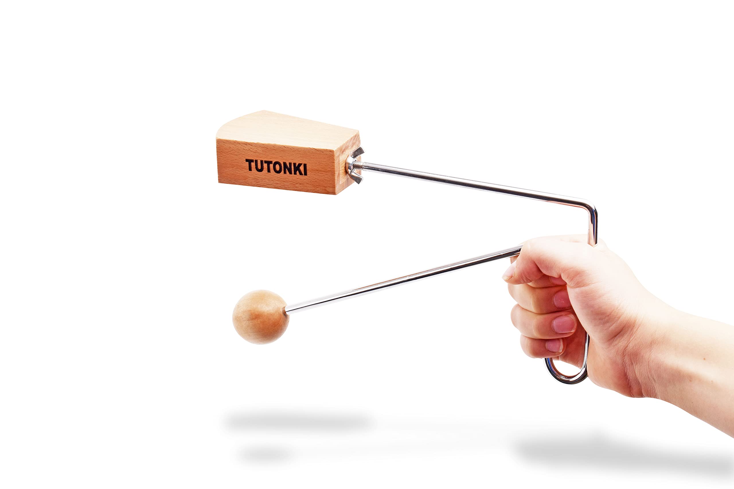 Tutonki Vibraslap - Percussion Instrument - Rotate the Sound Chamber and the Sound will Vary - Produces "Jawbone" Sound Effect - Complete with Mesh Cloth Storage Bag