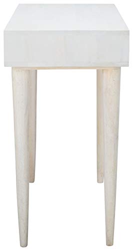 Safavieh Home Office Collection Zinnia White Wash and Silver 1-Drawer Desk, 0