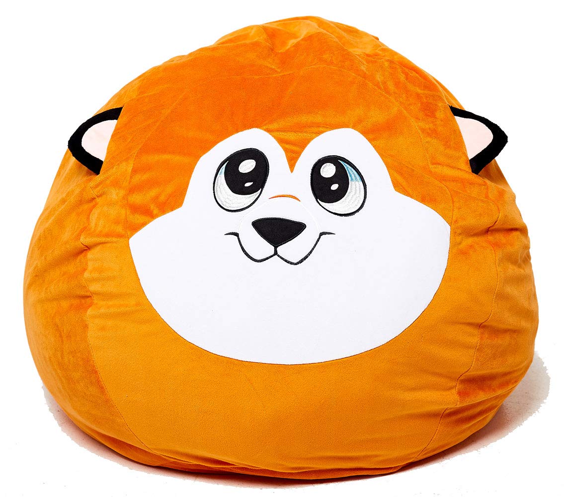 Roomganize Extra Large Animal Bean Bag Chair Cover and Soft Toy and Linen Storage Organizer for Room Decor (Panda)