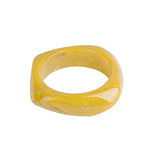 Pingyongchang Multiple Color Square Acrylic Resin Bangle Bracelet Resin Wide Irregular Geometric Plastic Wristbands Cuff Bangle Bracelet for Women Gifts Jewelry-C