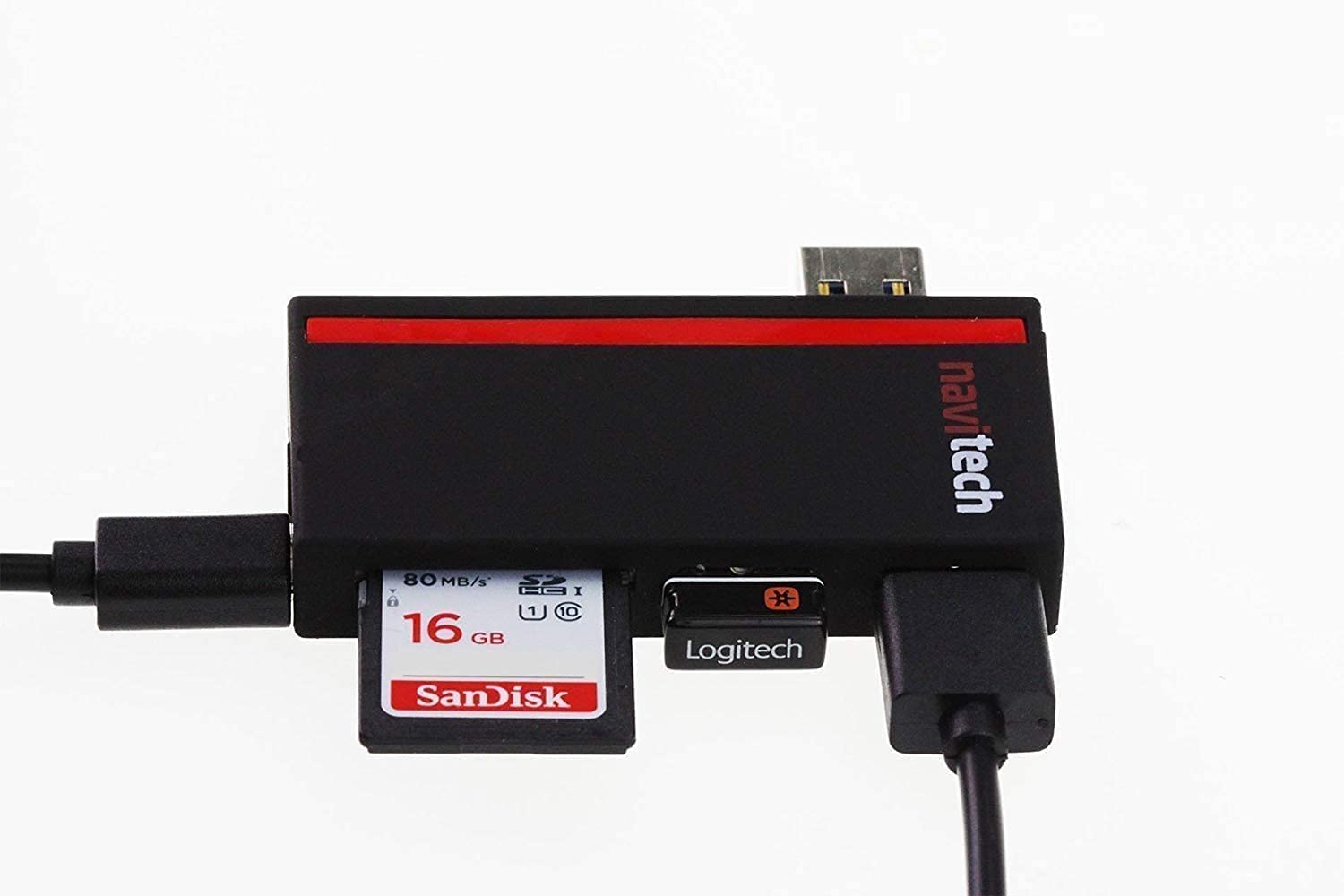 Navitech 2 in 1 Laptop/Tablet USB 3.0/2.0 HUB Adapter/Micro USB Input with SD/Micro SD Card Reader Compatible with ASUS Chromebook Flip C214 11.6"