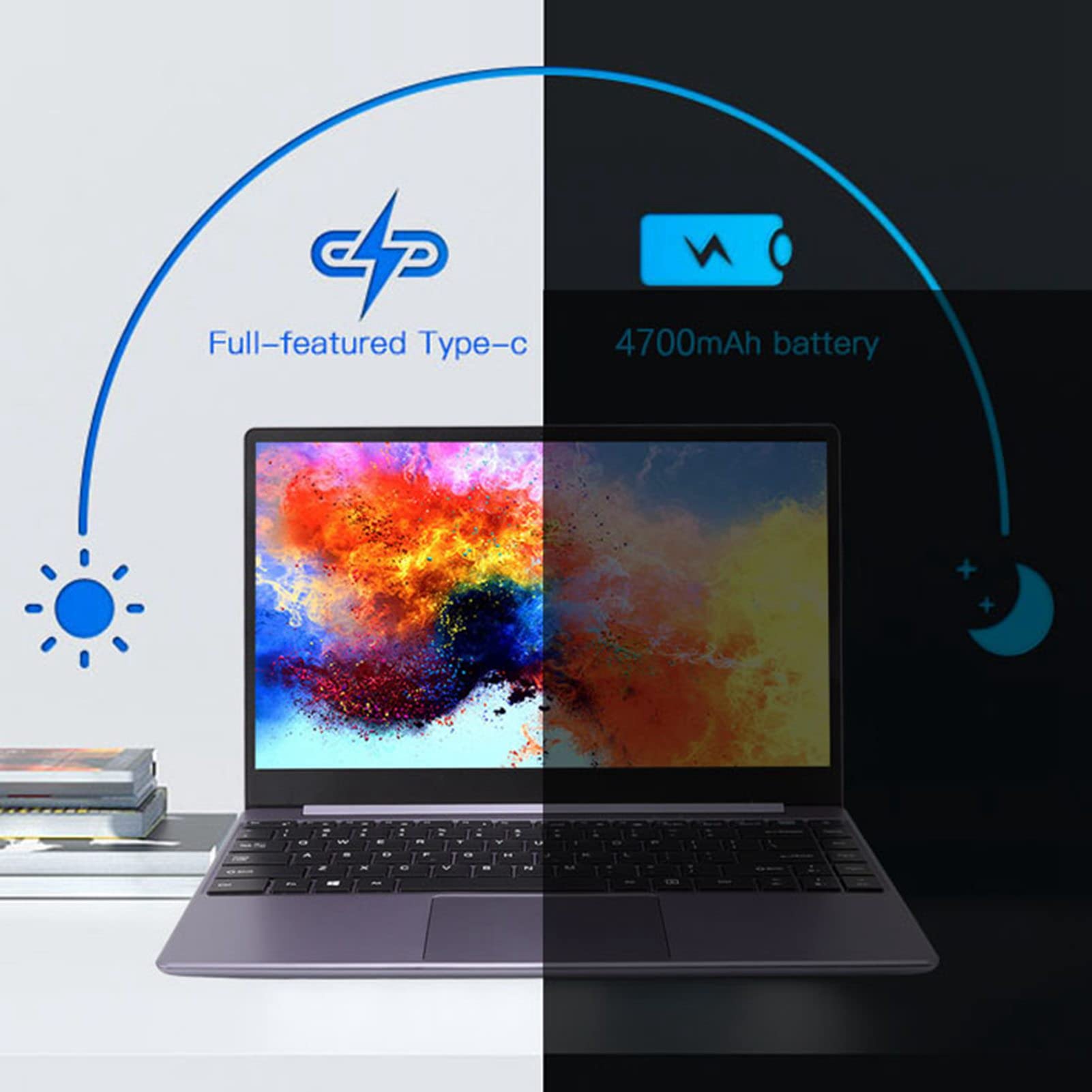 Septpenta Laptop Computer, 16G and 512GB, UHD620 and MX250 GPU, 5405U CPU, 14in HD IPS Screen, Full Size Backlit Keyboard, Portable Laptop for Home, Office, Business Trip(USA)