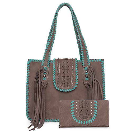 Montana West Western Handbag Purse Tote Shoulder Bag for Women with Wallet MW1057G-8317CF+W