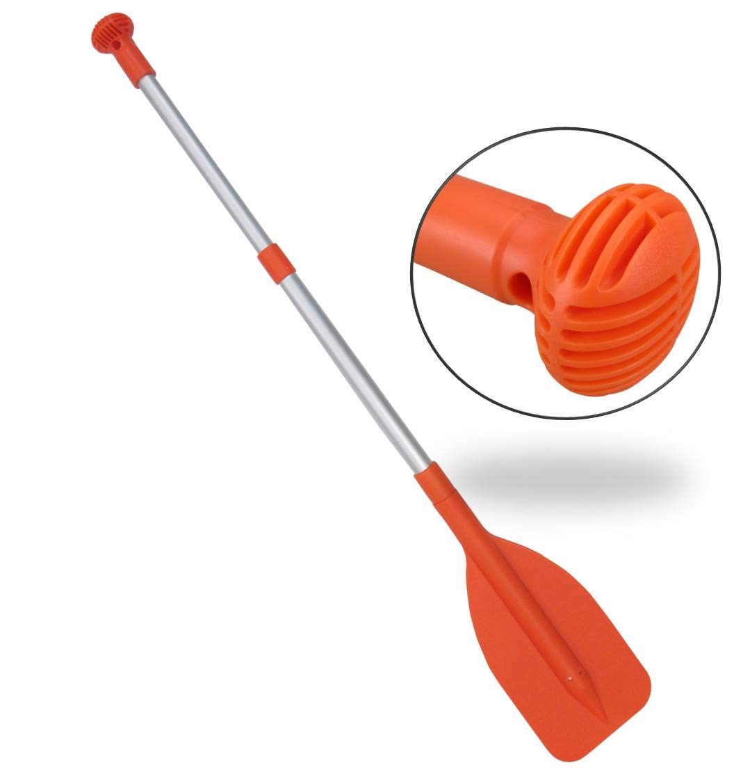 Pactrade Marine Boat Kayak Raft Set of 2 Mini Telescopic 21'' - 42'' Paddle Orange Blade Round Grip No Direction Limit (2 pcs)