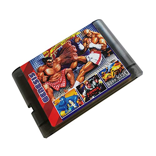 Super Games 196 in 1 for Sega Genesis - Mega Drive 16 Bit Multi Cartridge (Transparent Black)