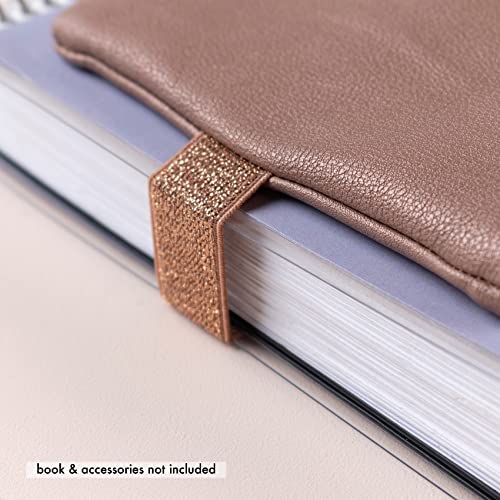 Ultimate Planny Pack - Rose Gold. Planner Accessory Pouch. Inside Pockets and Extended Metal Zipper. Elastic Band to Secure Around Planner or Notebook. Vegan Leather Organizer Case by Erin Condren.