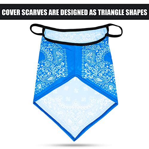 SATINIOR 12 Pieces Printed Face Bandana with Ear Loops Breathable Face Cover Neck Gaiter Elastic Balaclava Scarf for Women Men, Multicoloured, Medium