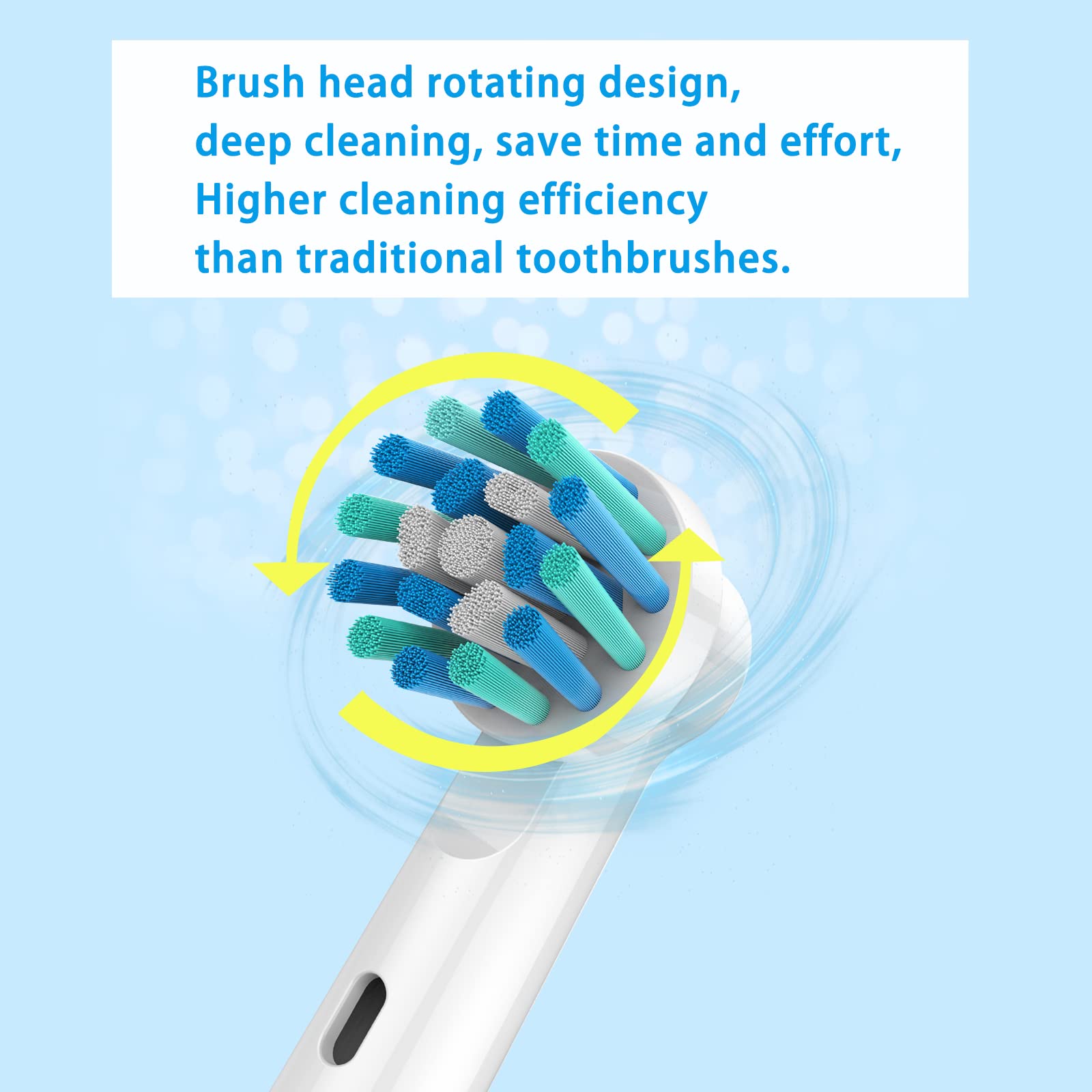 THISONG Across Action Electric Toothbrush Heads, 12pcs Soft Bristles Replacement, Compatible with Oral B