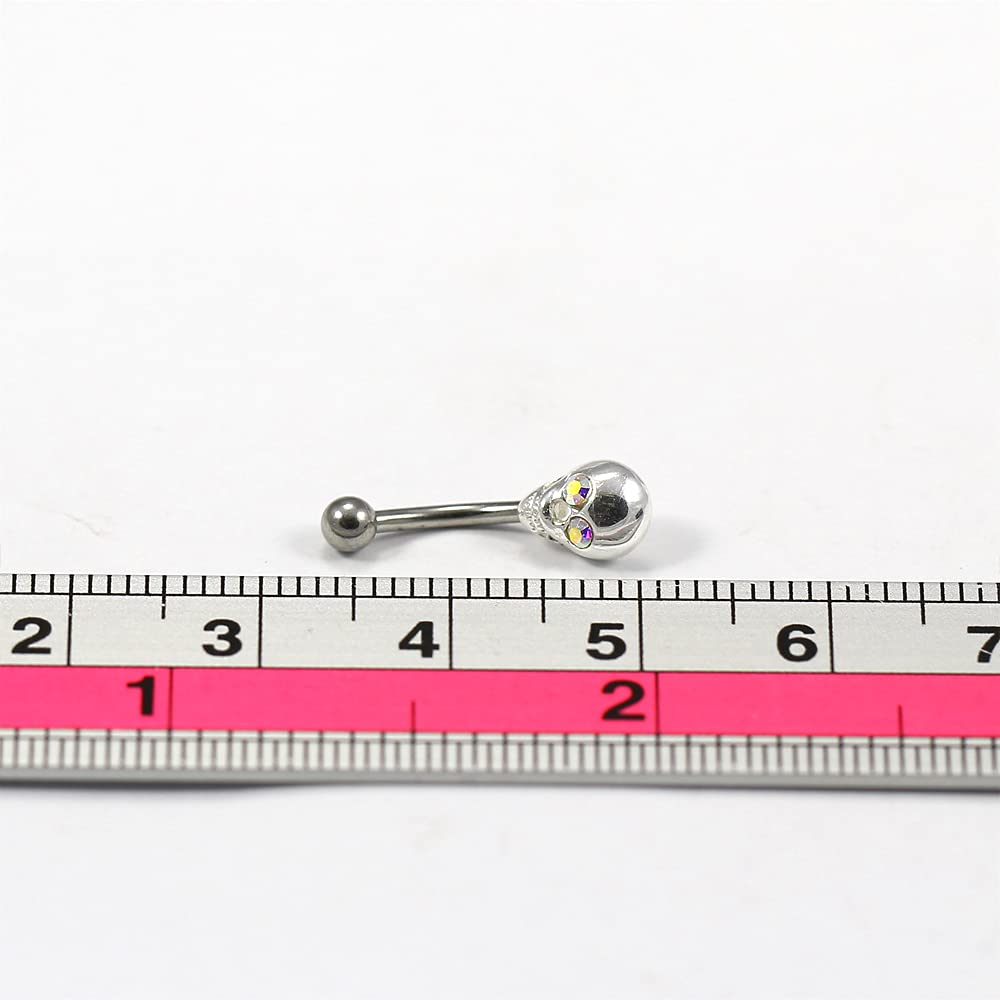 Purple Crystal Stone Eye Skull Sterling Silver 16 Gauge Banana Eyebrow Piercing Jewelry