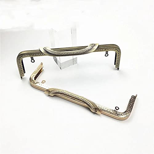 ZLXDP Bronze Knurling Purse Frame Diamond Handle Women Handbag Metal Clasp Hardware Accessories