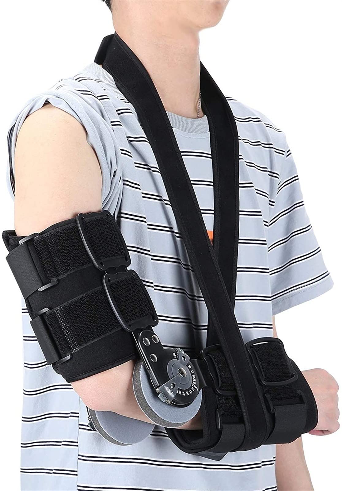 TSUSF Adjustable Elbow Support Hinged Elbow Brace For Adult Arm Injury Recovery Support Fracture Splint Stabilizer (Color : Right)