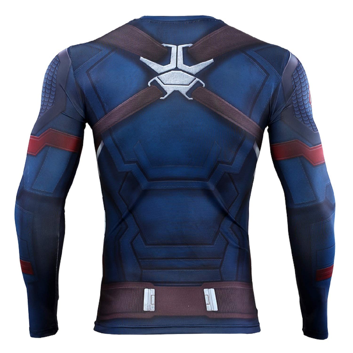 YNTIME Men's Compression Sport Shirt Long Sleeve Workout T Shirts for Men(Small,Blue)