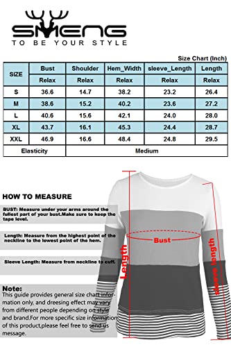 SMENG Womens Long Sleeve Tops Fashion Fall Clothes 2024 Pink Shirts for Women Waffle Knit Cute Casual Striped Patchwork Blouses Pink L