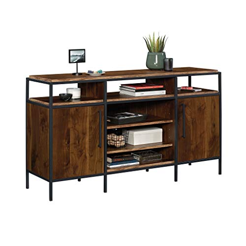 Sauder Nova Loft Credenza, L: 61.97" x W: 17.32" x H: 34.29", Grand Walnut Finish