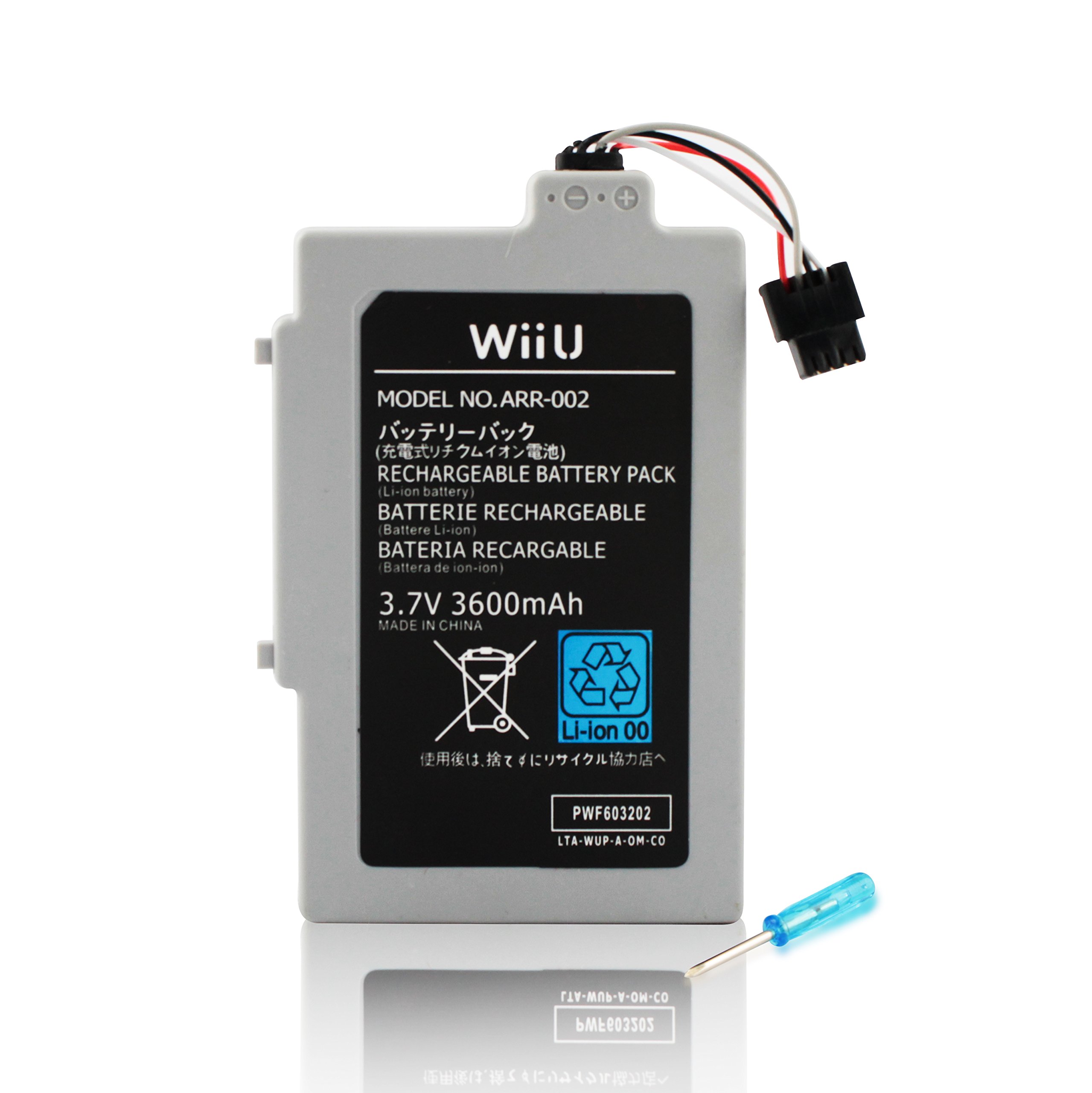 Other Future Wii U Gamepad Battery Pack 3600 mAh Aftermarket Rechargeable Replacement