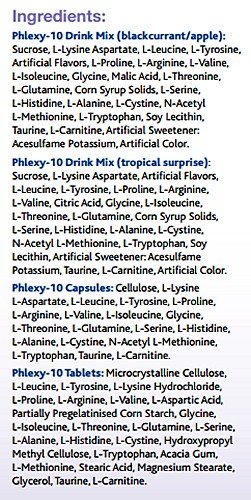Phlexy-10 System Supplements Drink Mix 20g Packet, 69 Calories, Blackcurrent/Apple, Phenylalanine-free - 30 Ct.