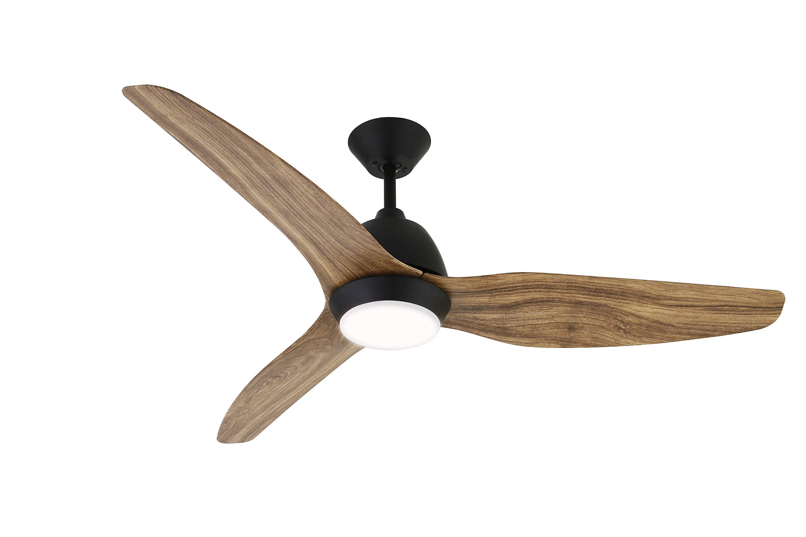 Nocolliny Modern Ceiling Fan 52" with Light, Dimmable LED, Farmhouse Style Propeller 3-Blade with Reversible Motor, Remote Control