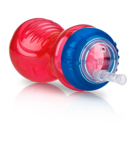 Nuby No-Spill Cup with Flex Straw, 10 Ounce, Colors May Vary