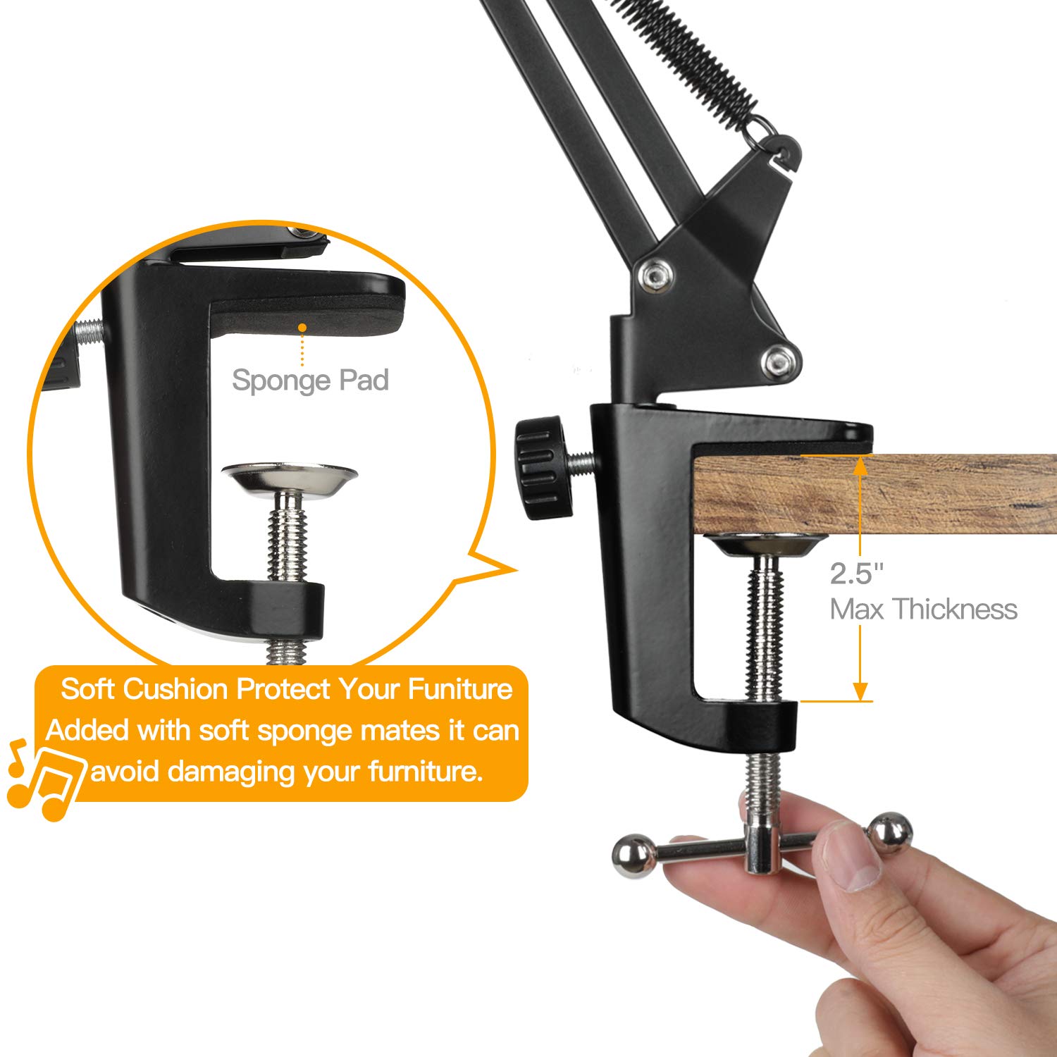 Pipishell Microphone Stand, Mic Stand with Pop Filter and Mic Holder, 5/8”Screw for Blue Yeti, Snowball, Spark, Yeti x and All Other Microphones -PIMS01