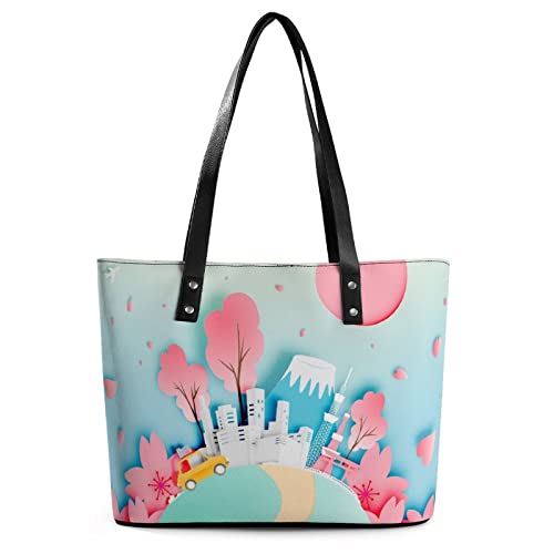 Womens Handbag Japan Travel Blossom Leather Tote Bag Top Handle Satchel Bags For Lady