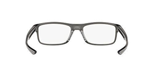 Oakley Men's Ox8081 Plank 2.0 Rectangular Prescription Eyeglass Frames, Polished Grey Smoke/Demo Lens, 53 mm