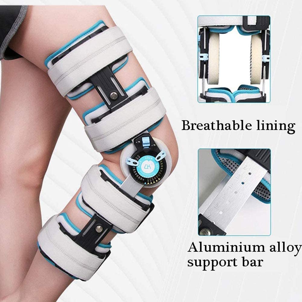 TSUSF Knee Brace Hinged Rom Adjustable, Universal Hinged Knee Brace Telescoping ROM Knee Orthosis Post Operative Injury Support For ACL, PCL, MCL Or LCL