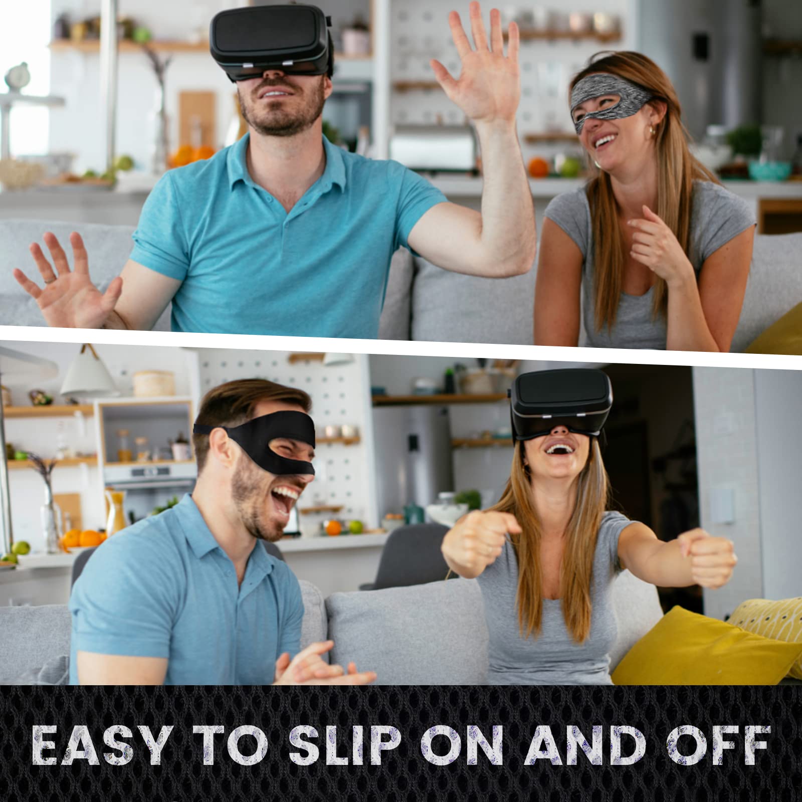 Sweat Guard for Oculus Quest 2, VELLAA Oculus/Meta Quest 2 Accessories Adjustable VR Sweat Band Breathable VR Mask for Beat Saber Workout Games(2pcs)