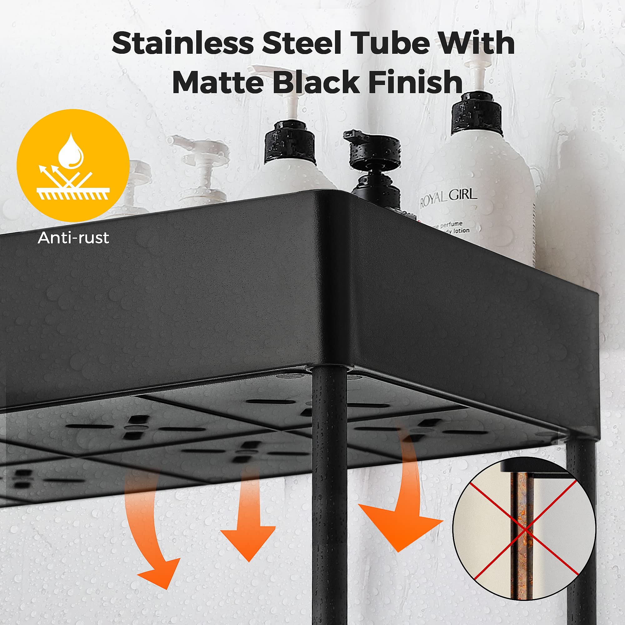 Under Sink Organizers and Storage, 2 Tier Pull Out Cabinet Organizer, Kitchen Cabinet Organizer Bathroom Sink Organizer with Hooks, Cabinet Organizers and Storage for Bathroom, White & Black, 2 Pack