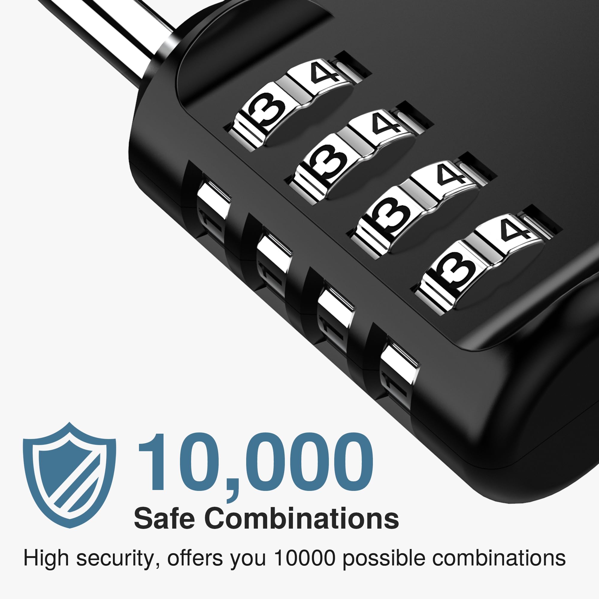 Puroma 4 Pack Combination Lock 4 Digit Locker Lock Outdoor Waterproof Padlock for School Gym Locker, Sports Locker, Fence, Toolbox, Gate, Case, Hasp Storage (Black)