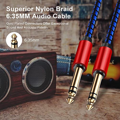 NC XQIN TRS Cable 1/4 to 1/4 Audio Cable,Quarter Inch Cable 1/4 inch Cable Balanced Stereo Audio Cable Nylon Braid - 15FT