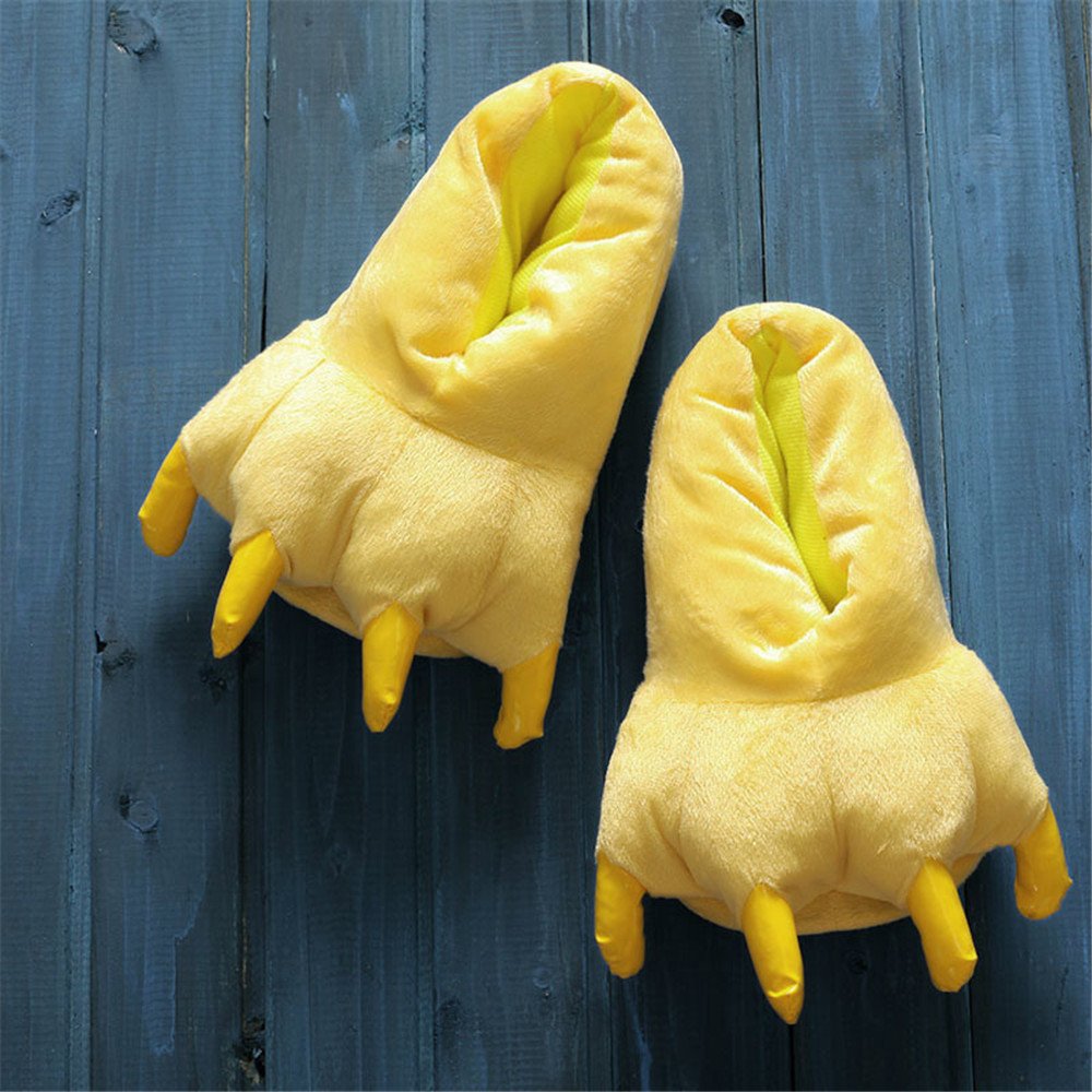 MizHome Unisex Soft Paw Claw Home Slippers Animal Costume Shoes Yellow