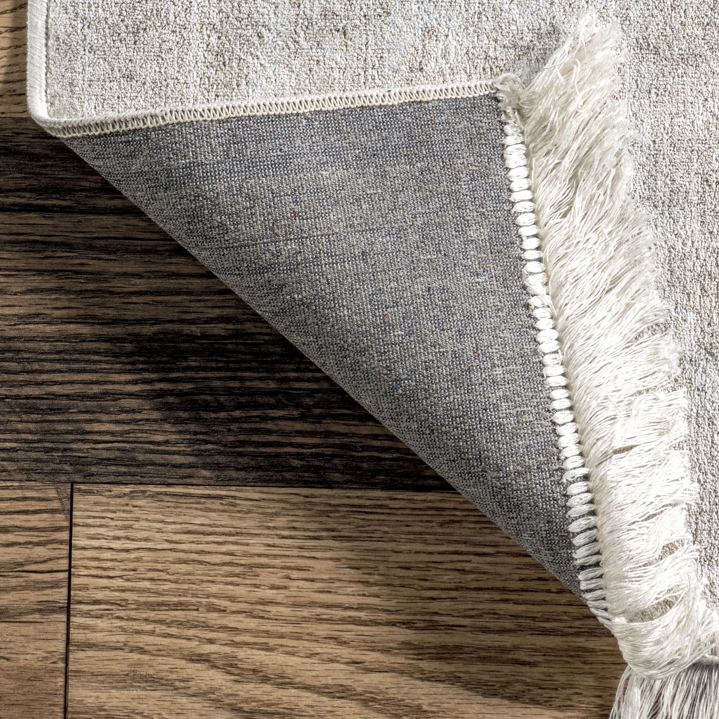 nuLOOM Elyse Vintage Floral Fringe Runner Rug, 2' 8" x 8', Ivory