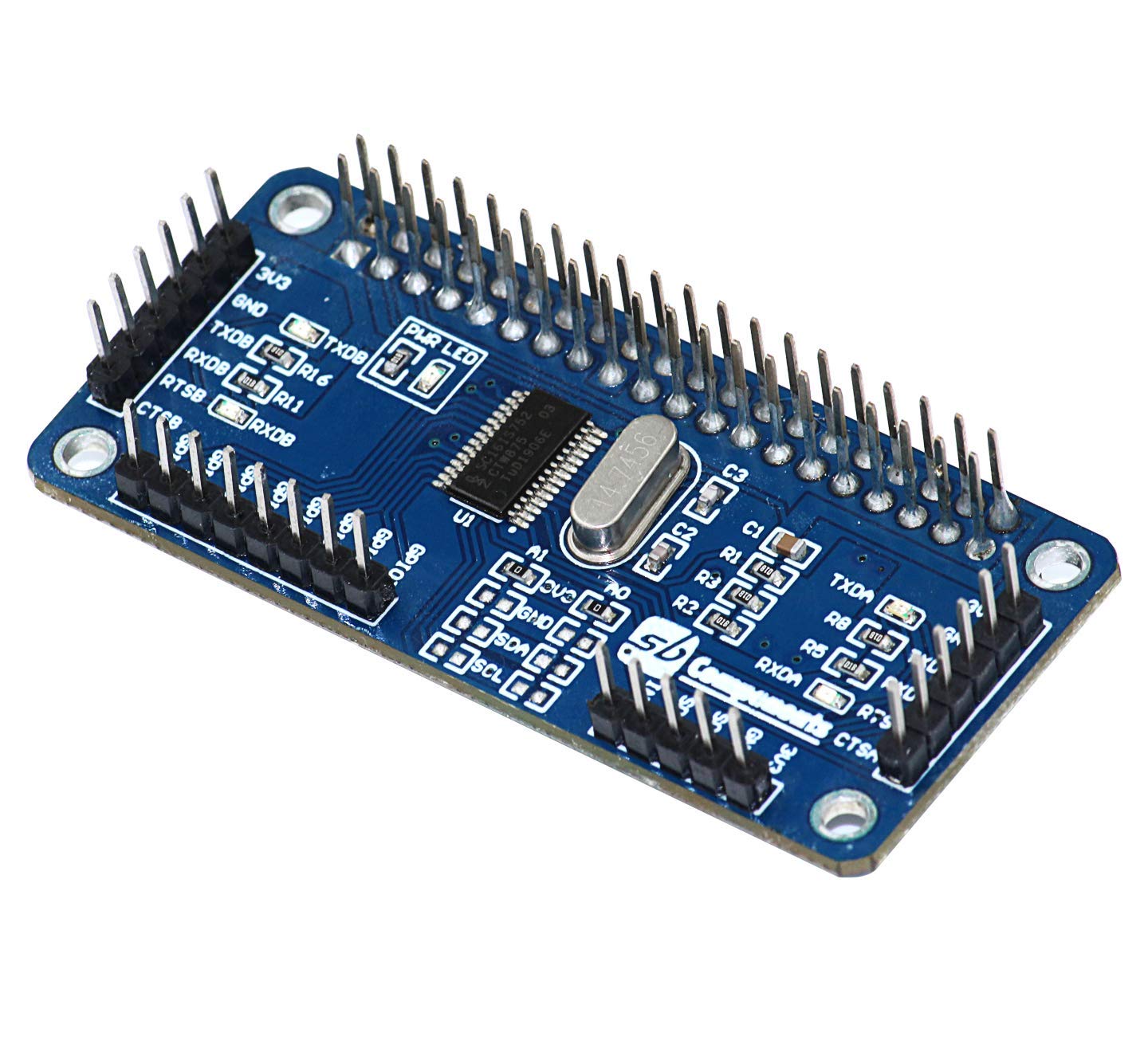 sb components Raspberry Pi Serial Expansion HAT, Provides I2C Interface & 2-Channel UART HAT for Raspberry Pi 4B/3B+/3B/2B/B+/A+/Zero and Zero W | Serial HAT for Raspberry Pi