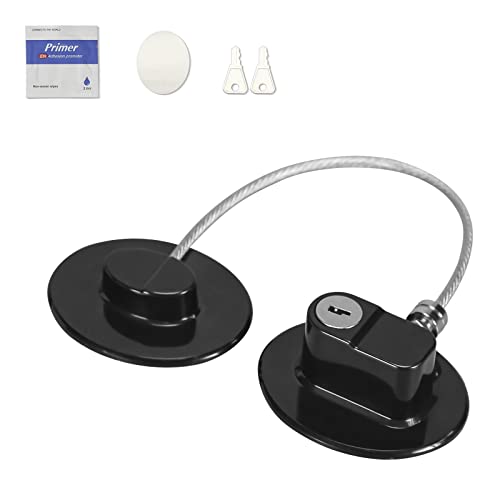 UD Meiyaertong Fridge Lock 2 Pcs Child Safety Lock for Refrigerator Cabinet Drawer with 4 KeysBlack… 6 Piece Set