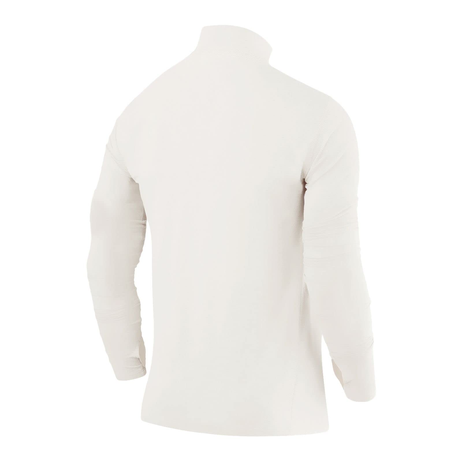 TCA Men's Fusion Pro Quickdry Long Sleeve Half Zip Running Shirt β Athletic Workout Pullover with Pocket & Thumb Holes- Cloud White, Medium