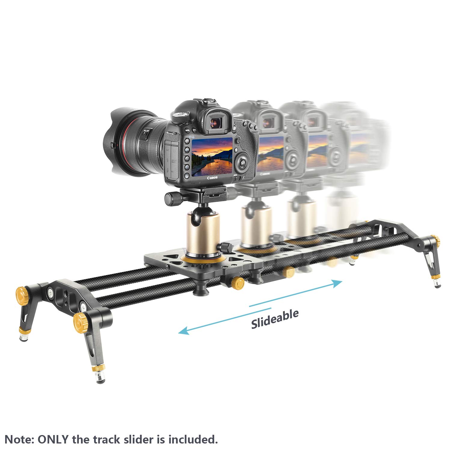 Neewer Carbon Fiber Camera Track Slider Video Stabilizer Rail (80cm)