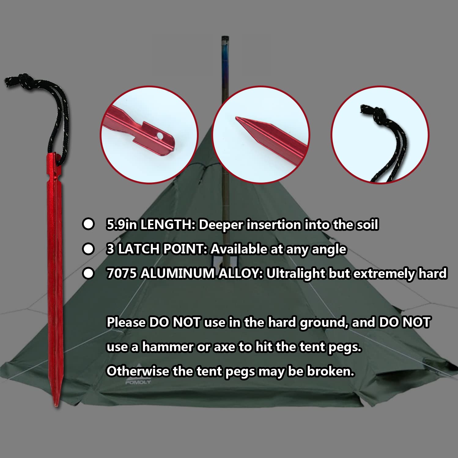 POMOLY Camping Hot Tent Stove Tent, MANTA Tipi Tent with Stove Jack and Half Inner Tent for 2-3 Person Hiking, Backpacking