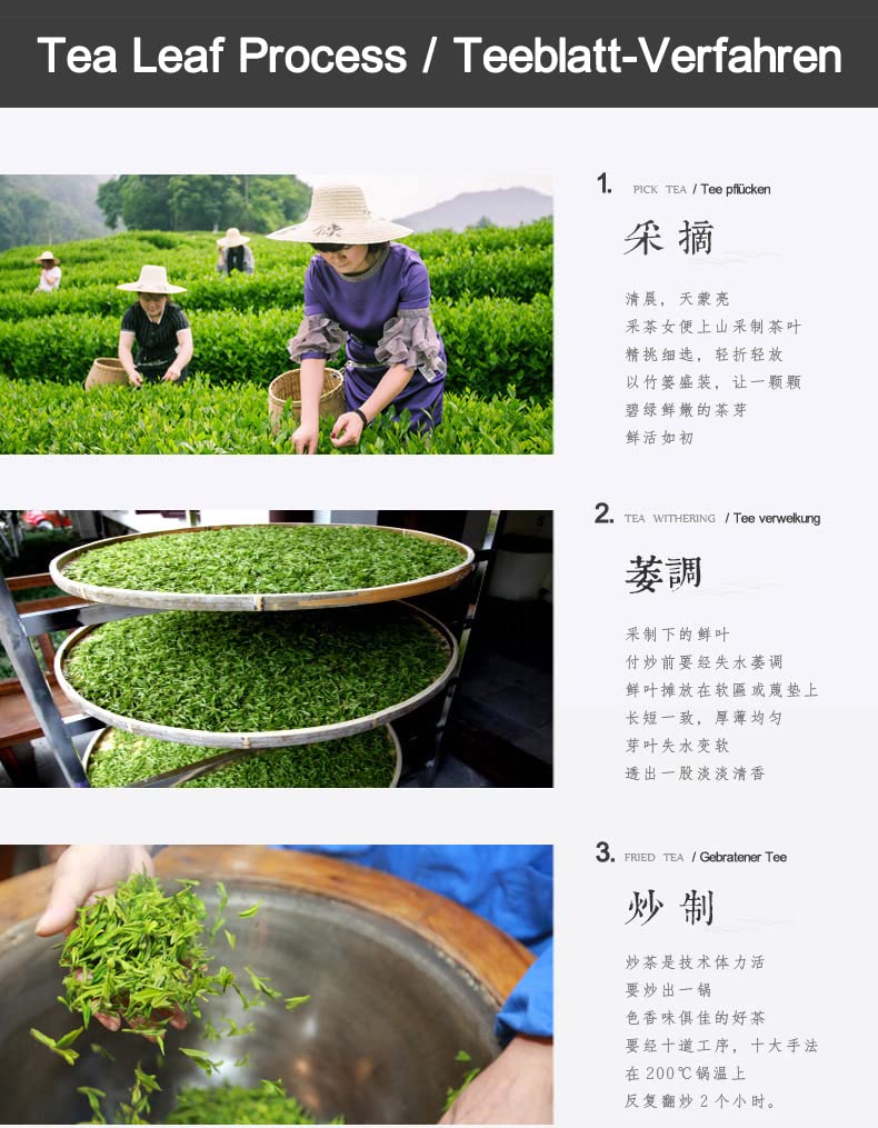 West Lake Longjing Tea(Yu Qian),Fresh Dragon Well Green Tea Leaf picked Before Grain Rain Day,Tea Farmer Direct Sale,250g/8.8 oz.,雨前龙井
